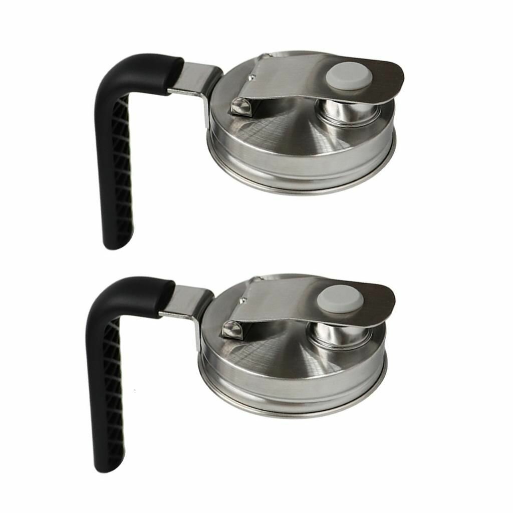 Наливная крышка для банки, - черная ручка диаметром 70 мм