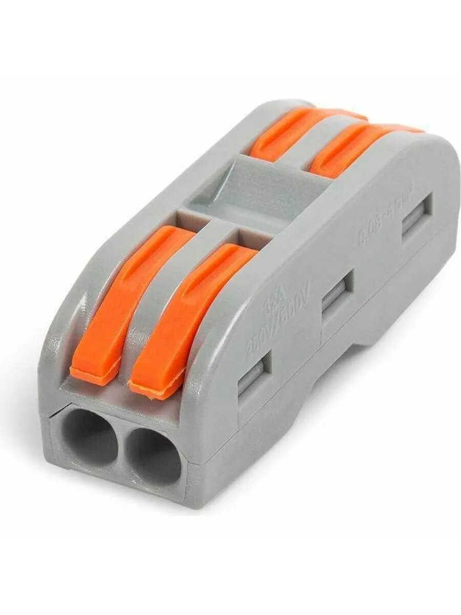 Клемма проходная КВТ СМК 222-2412, 2х(0,08-4), разжимное соединение 87636