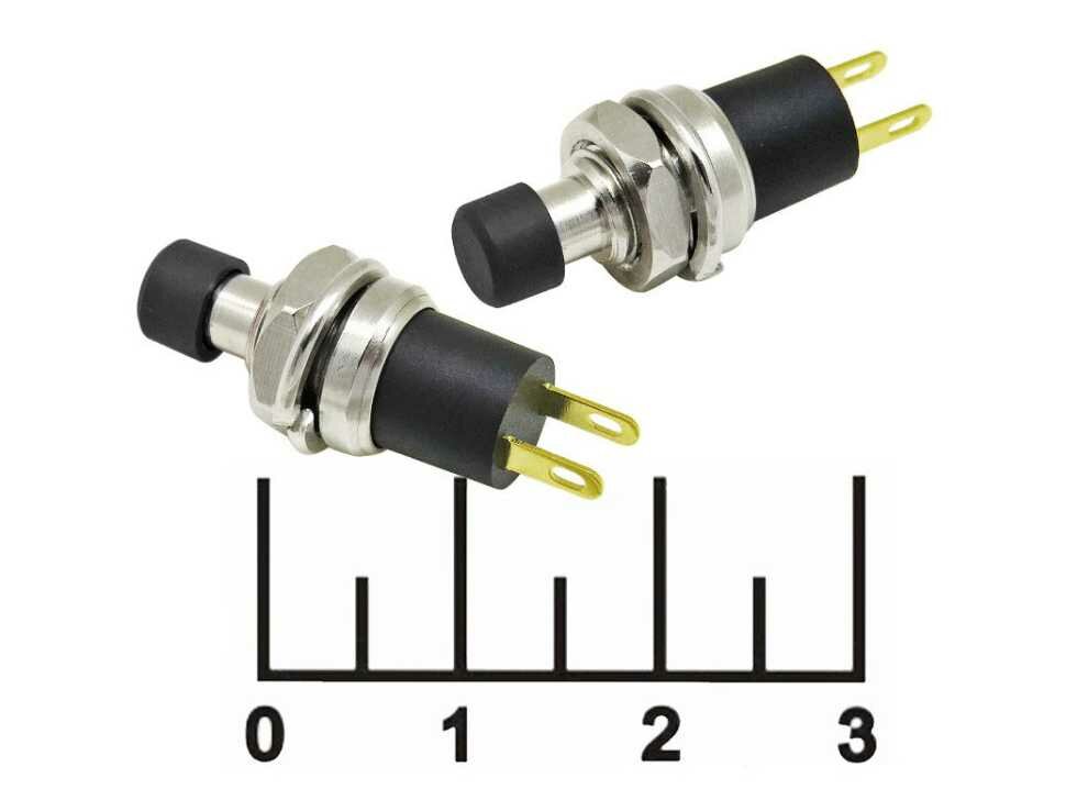 Кнопка PBS-10A-2 черная металл 10A (36-0213)