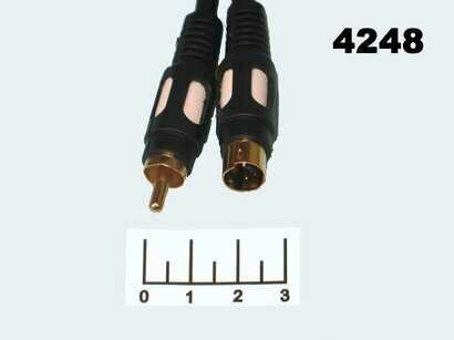 Шнур 1RCA-mini DIN 4pin 3м gold пластик Premier