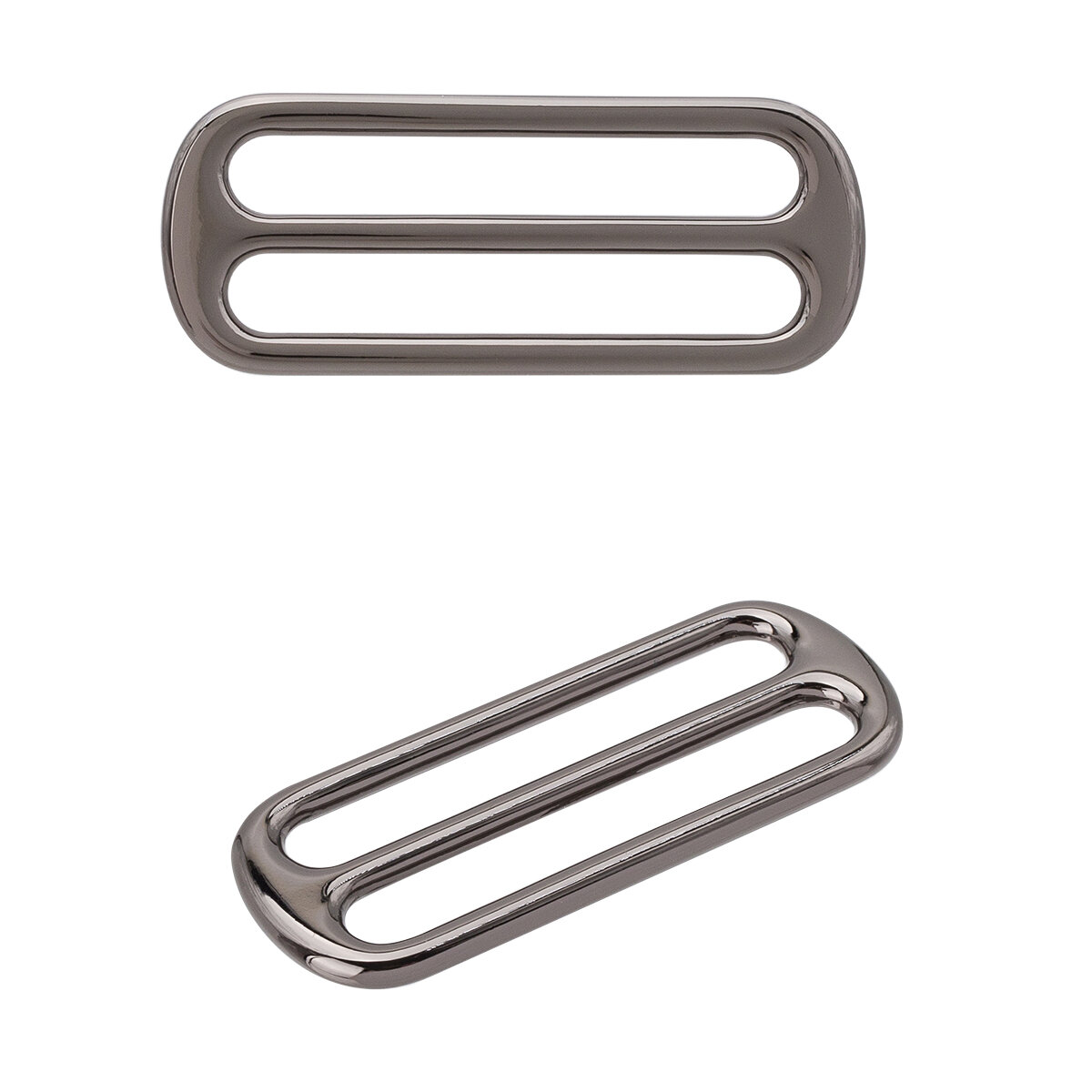 Рамка регулятор для сумок и одежды, литая металлическая, 49 мм (60 х 25 мм), цвет черный никель, 6 штук