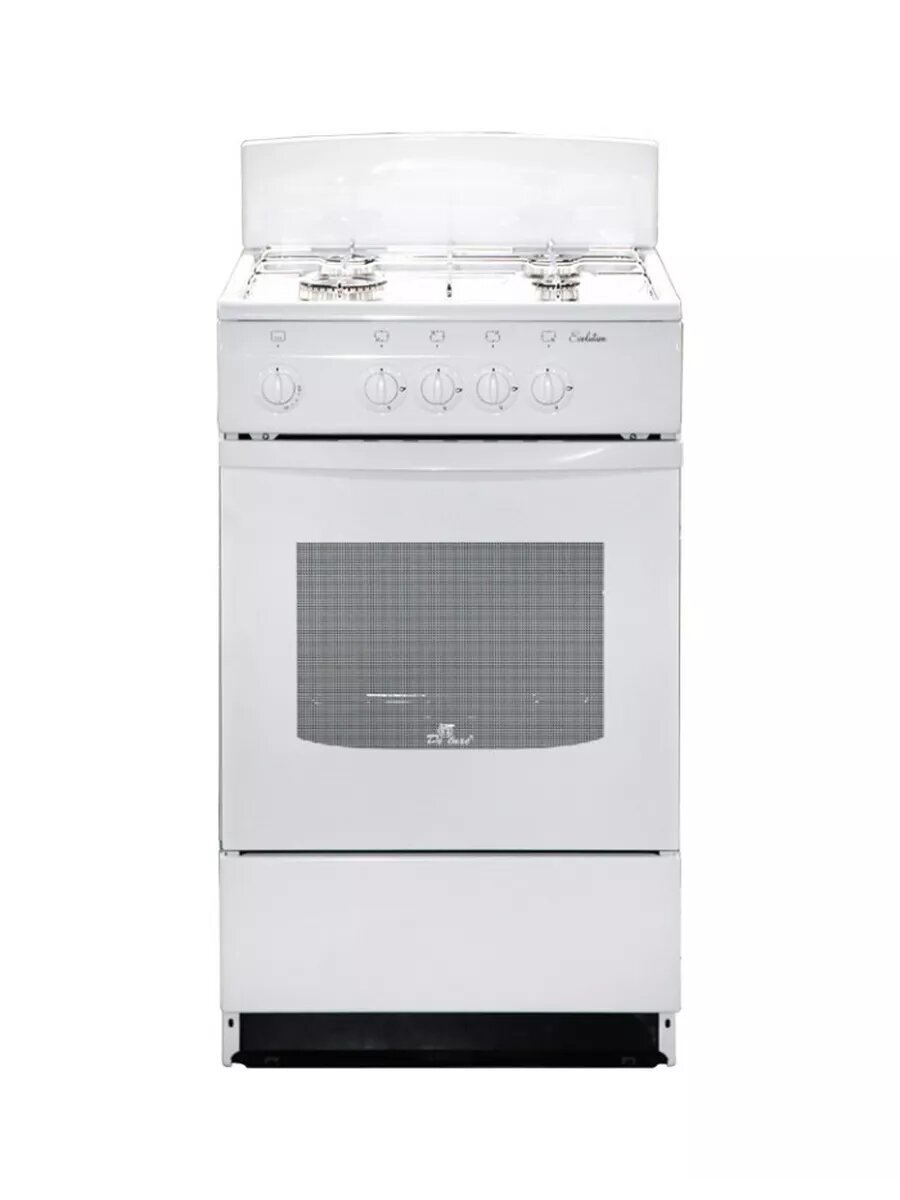 Газовая плита De Luxe 5040.45 г щ, 4 газовые конфорки, белого цвета