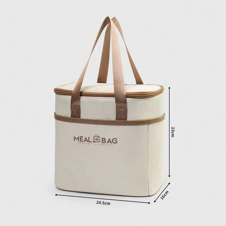 Термосумка для ланч-бокса, 9 литров, на работу и пикник, хаки 9.2, бежевый