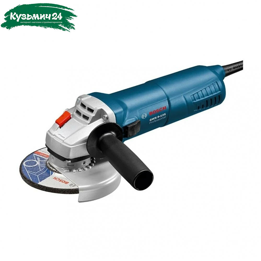 Угловая шлифовальная машина Bosch GWS 9-125, 900 Вт, 125 мм, М14, сдвижная клавиша, 0601396022, 1 шт