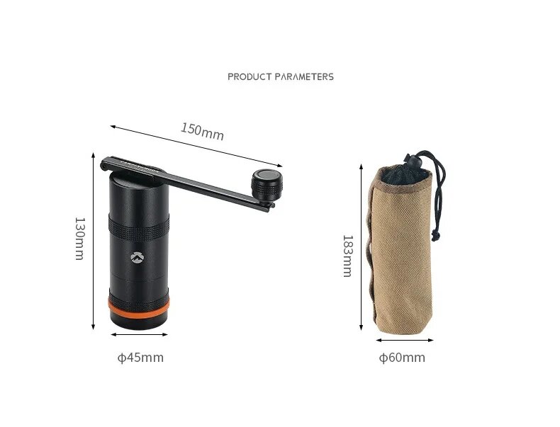 Ручная кофемолка Campingmoon CC-115 CC-152 из нержавеющей стали CC-115-BK