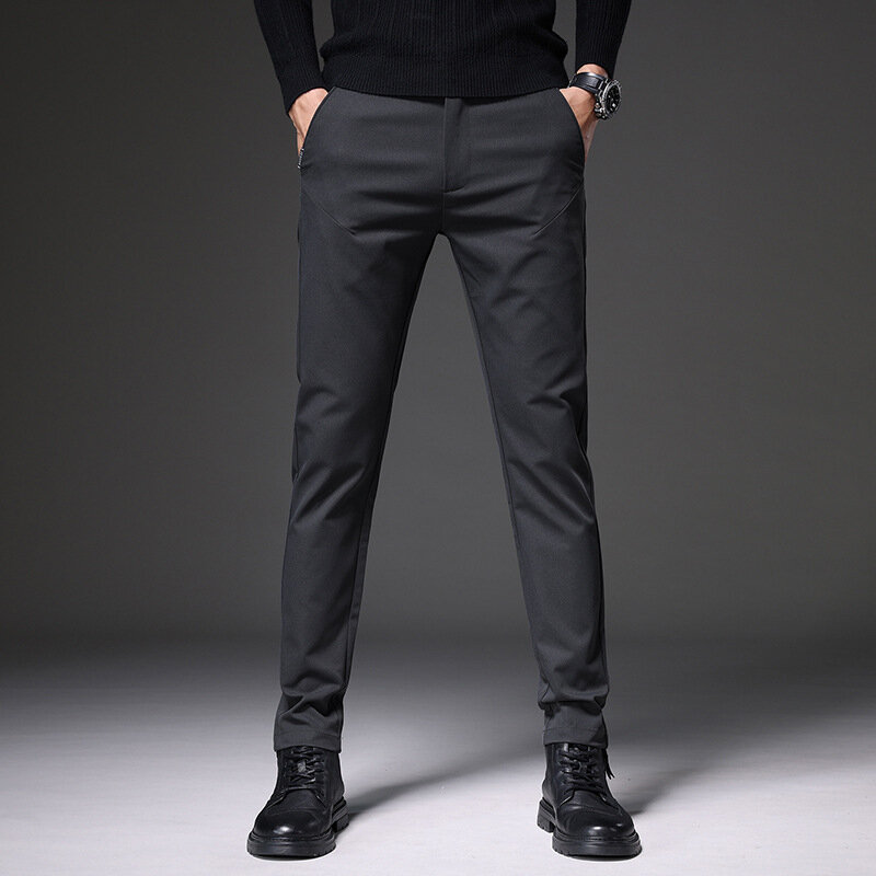 Слим тапер джинсы Rong Брюки мужские корейский стиль модные широкие костюмные прямой крой универсальные повседневные, Размер_38