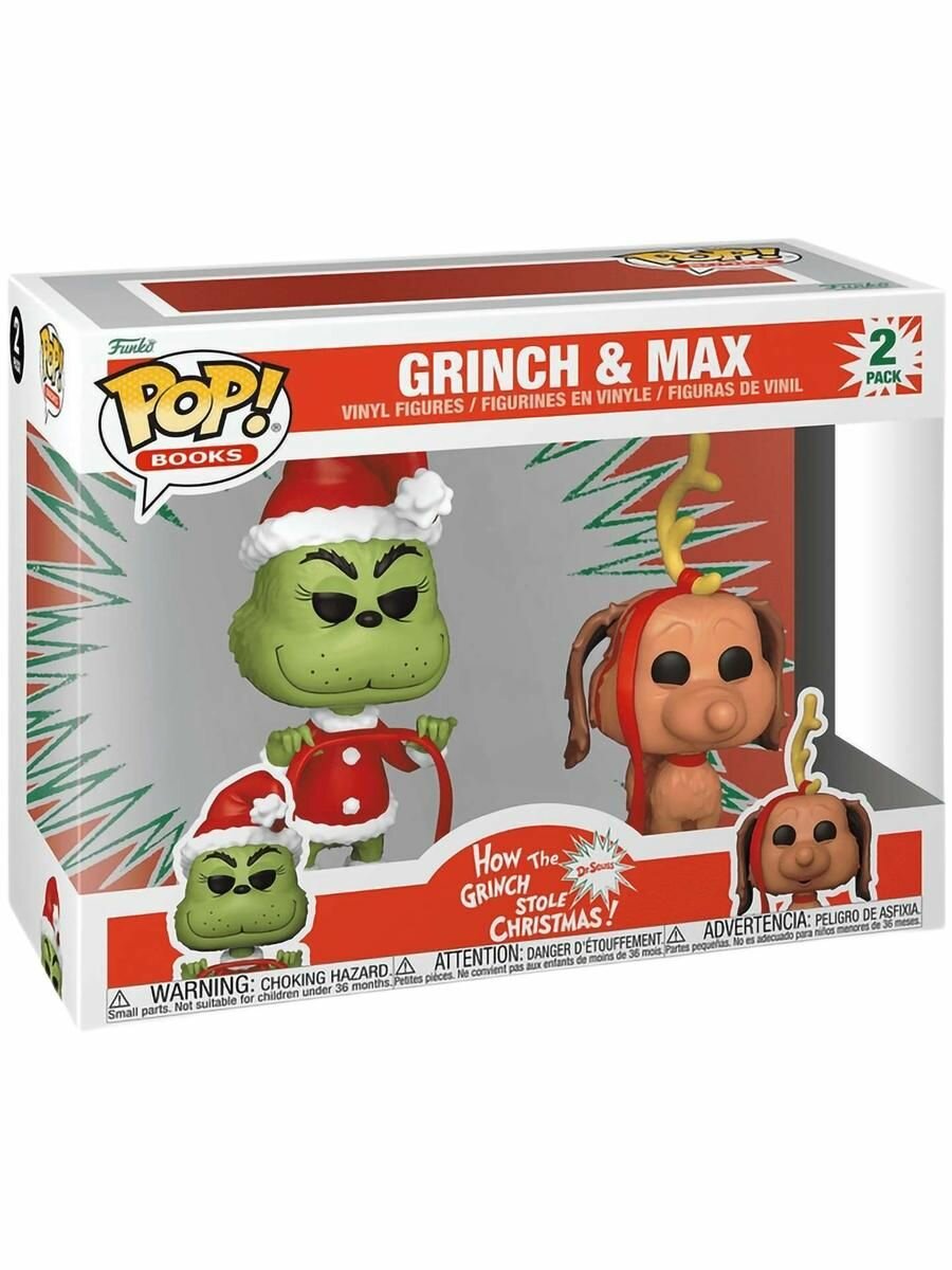 Фигурка Funko POP! Books. How the Grinch Stole Christmas: Grinch & Max 2PK