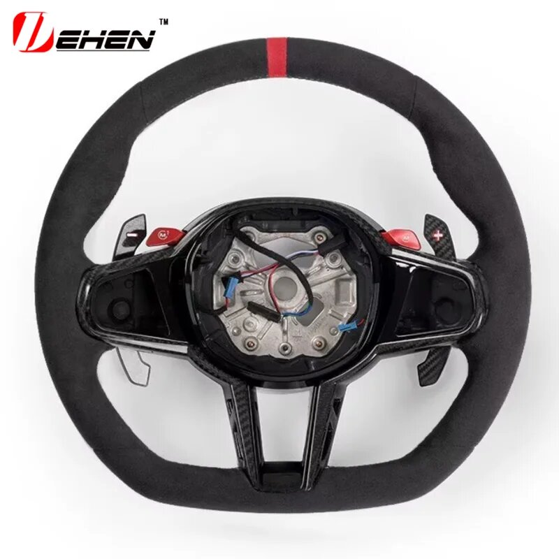 Модернизированный кожаный автомобильный руль для BMW 3 4 5 серии G01 G02 G05 G20 G80 G82 G22 G26 G30 G32 G87 F90 F95 Автомобильные аксессуары style12 Alcantara, For heating NO ACC