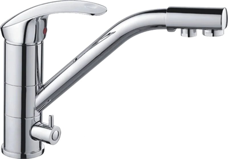 Смеситель для кухни Haiba HB21 HB4321 с краном для питьевой воды, с поворотным изливом, хром, глянцевый, однорычажный, латунный, с керамическим картриджем