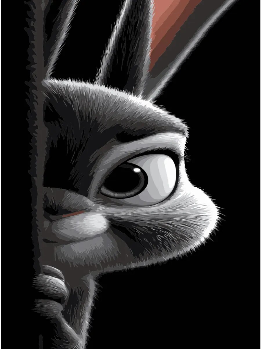 Картина по номерам 30x40 см заяц