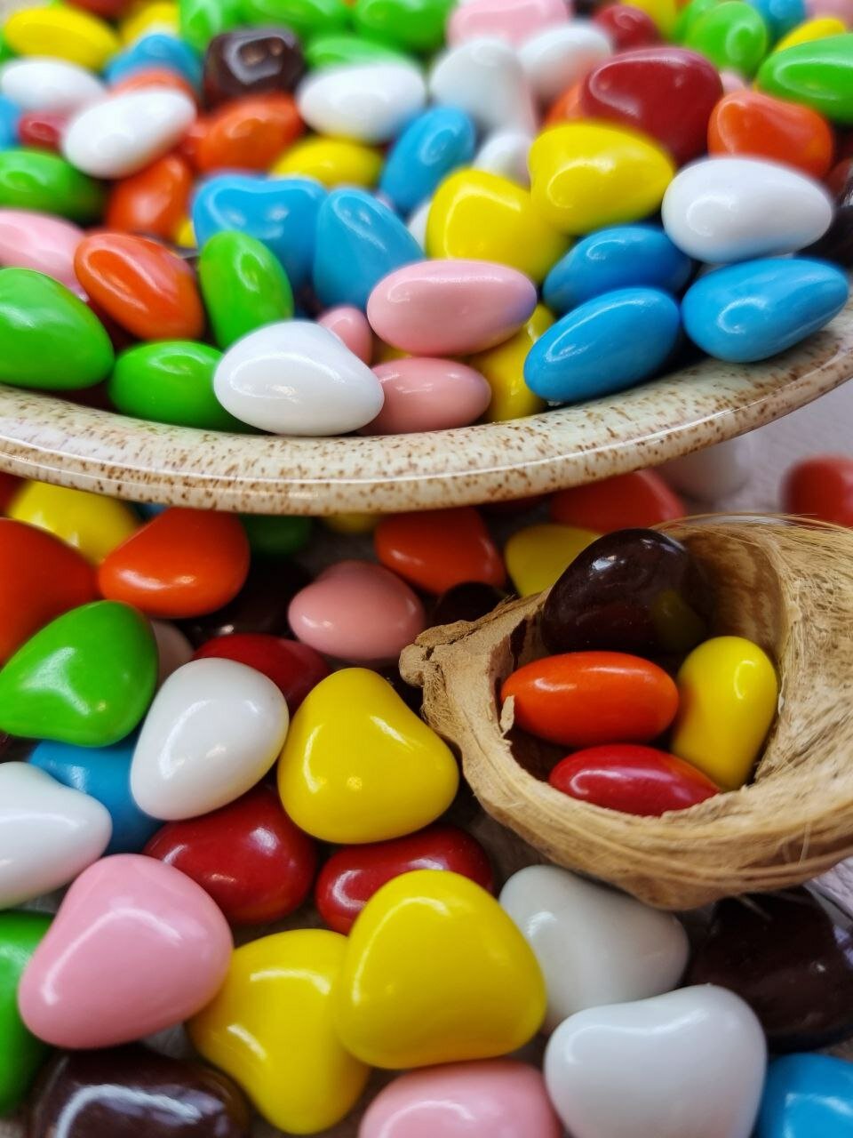 Сахарные сердечки шоколадное драже 1000гр.