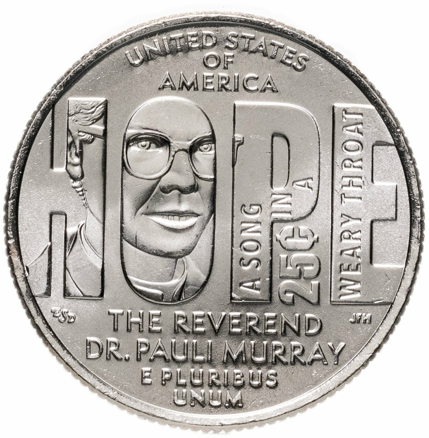 США 1/4 доллара 25 центов, квотер 2024 D "Американские женщины - Правозащитница Паули Мюррей 11-я", Мельхиор медь-никель, в сохранности UNC