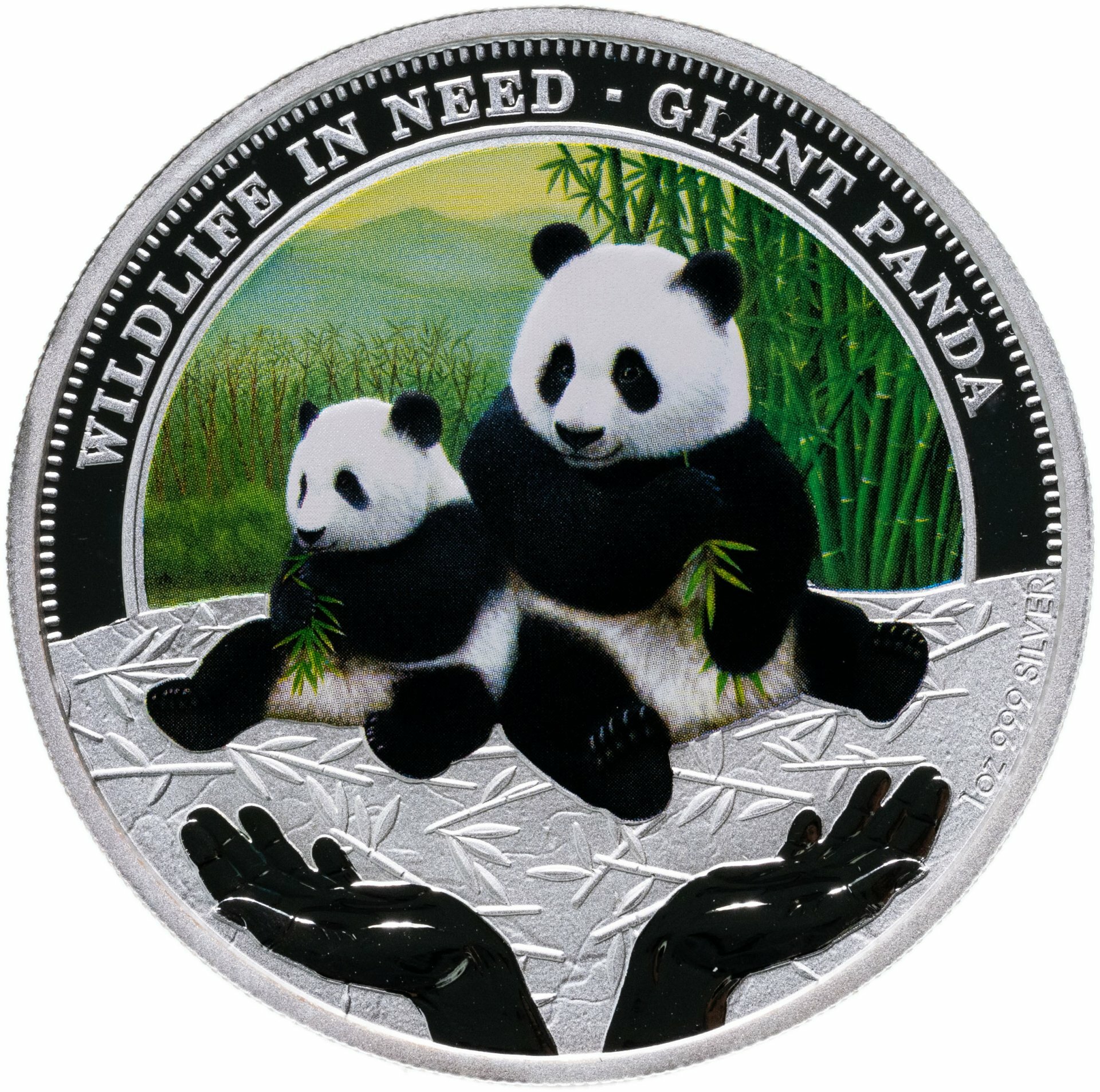 Тувалу 1 доллар 2011 "Дикая природа в нужде - Панда", в футляре с сертификатом, Серебро 999, в сохранности Proof