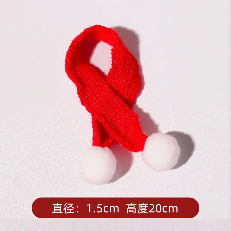 Мини-шапки Санты и шарфы для поделок Красный, A10