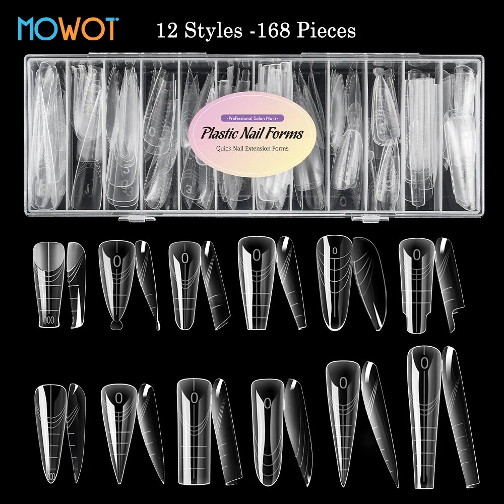 MOWOT Формы для ногтей 168 шт, Цвет: I-168pcs-box