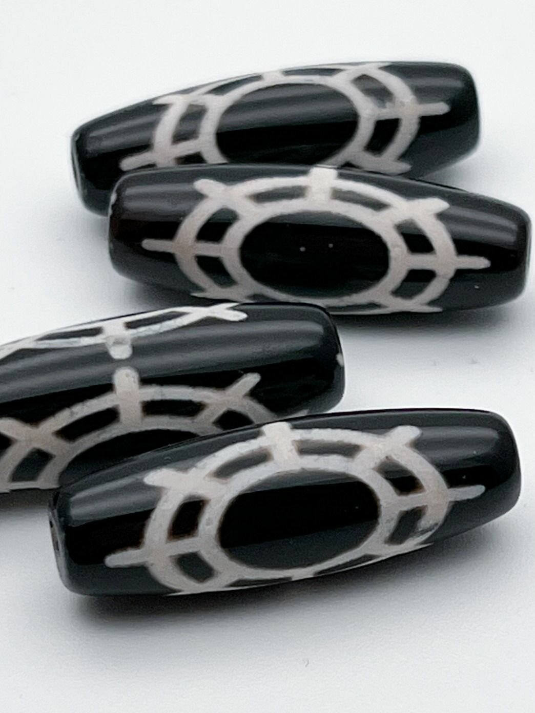 Бусина Дзи / Колесо Фортуны / Агат / 1 шт