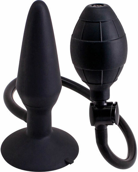 Анальная пробка с расширением Inflatable Butt Plug Small чёрная