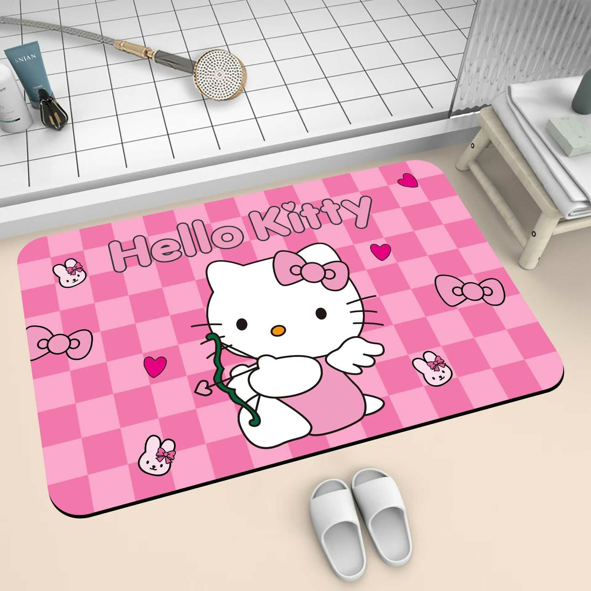 HelloKitty мультфильм диатомовая грязь для ванной комнаты впитывающий нескользящий коврик для пола бытовойy40*60cm