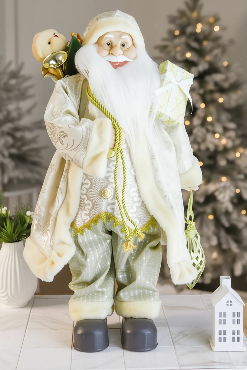 Фигура под ёлку санта - доставка подарков, полиэстер, пластик, 60 см, Winter Deco 1000358