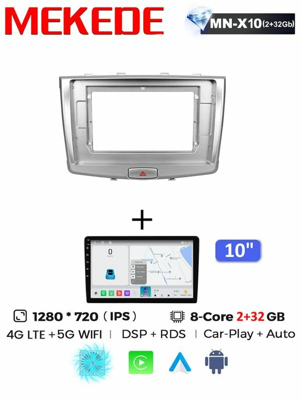 Магнитола 10.2" Mekede MN X10 Pro 2/32 Gb GREAT WALL Hover Haval H6 2016-2018 carplay