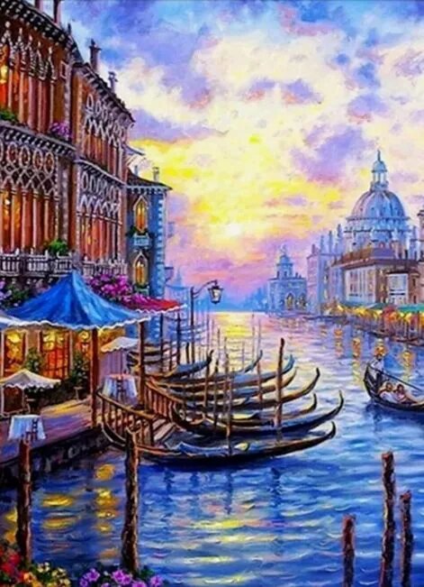 Алмазная Мозаика Праздничная Венеция - Городской Пейзаж 40х50 См