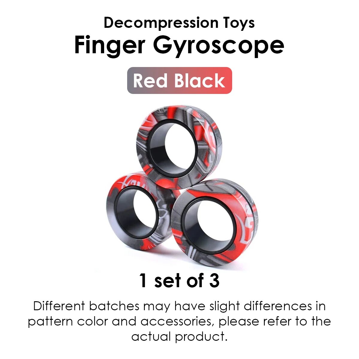 Набор из 3 спиннеров Black Red Ring