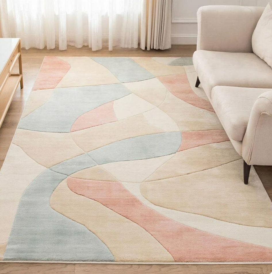 Ковер натуральный шерстяной ручной работы нестондартный тонкая нитка очень нежный и теплый размер 60 на 110