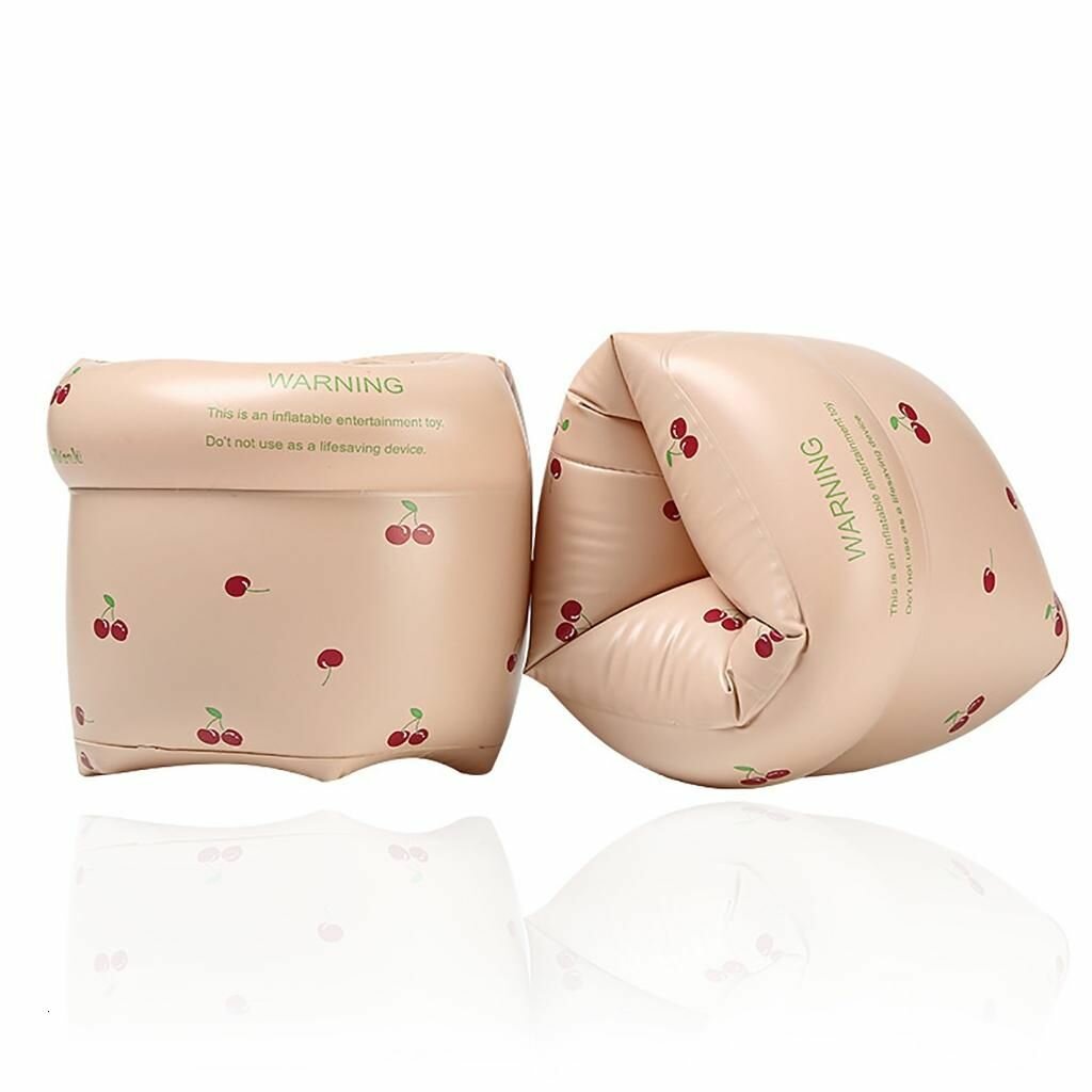 2 шт. надувные нарукавники для плавания, безопасные, - Вишневый