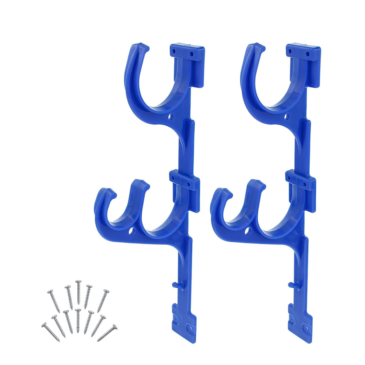 2PCS Весы для сада с тройным крюком, телескопический крюк для бассейна, держатель для бассейна, держатель для душа и держатель для шланга для уборочного оборудования, пластик, синий, размер approx. 32*12cm / 12.6*4.7, вес 160g/5.64oz, комплект крепежных