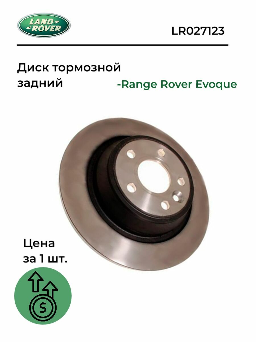 Диск тормозной сплошной задний LAND ROVER (LR027123)