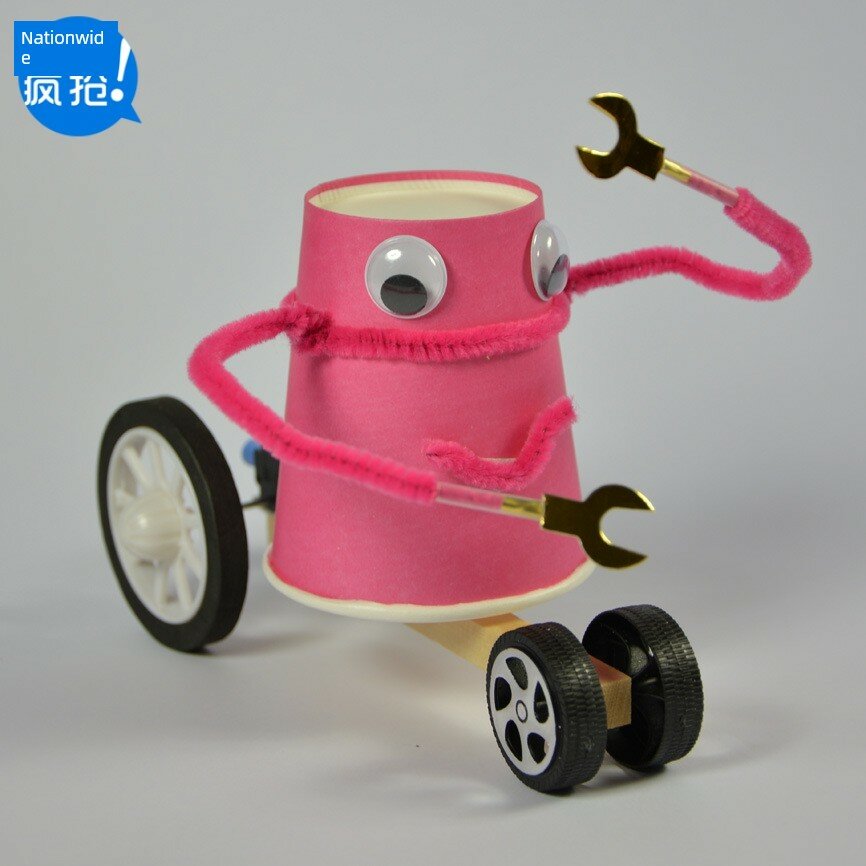 Комплект для сборки робота из стаканчика DIY, образовательная модель для детей с 12 деталями