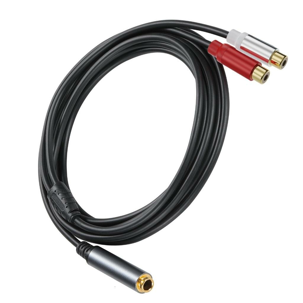 Кабель-разветвитель 6,35 мм на 2RCA, 30/180/300 см, штекер-штекер, 300cm
