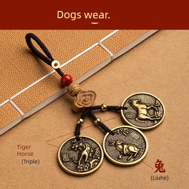 Sanhe Liuhe латунный автомобильный брелок со знаком зодиака год дракона двенадцать кулон со знаком зодиака амулет
