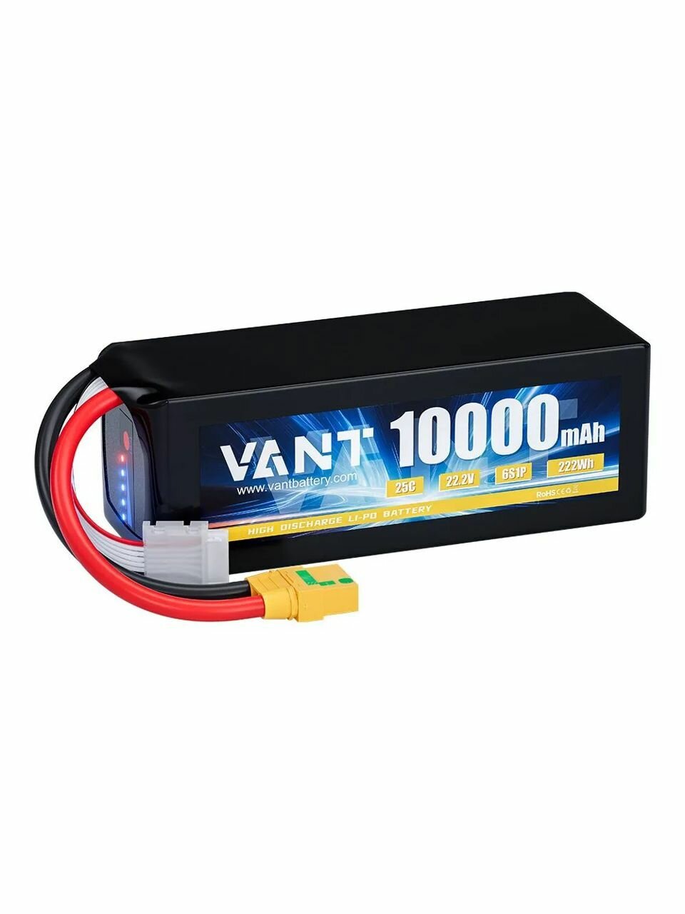 Аккумулятор LiPo Vant - 22.2В 10000мАч 25C (6S, мягкий корпус, разъём XT90-S)