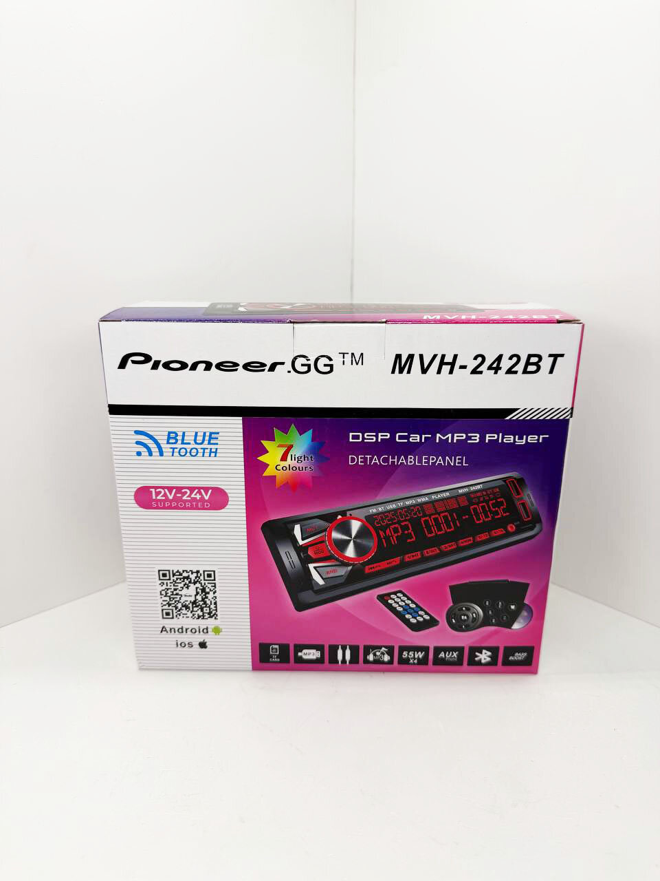 Автомагнитола 1 din 12-24V / Магнитола для авто с блютуз, usb, aux