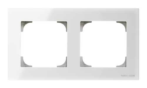 ABB NIE Sky Стекло белое Рамка 2 поста 8572 CB (2CLA857200A3001)