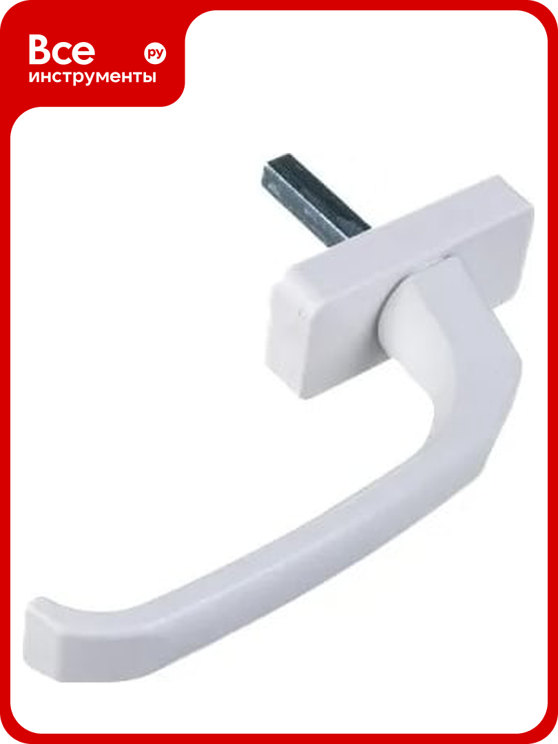 Ручка оконная Zitar Slim, металл, штифт 35 мм, белый (2 шт) - пакет 155993