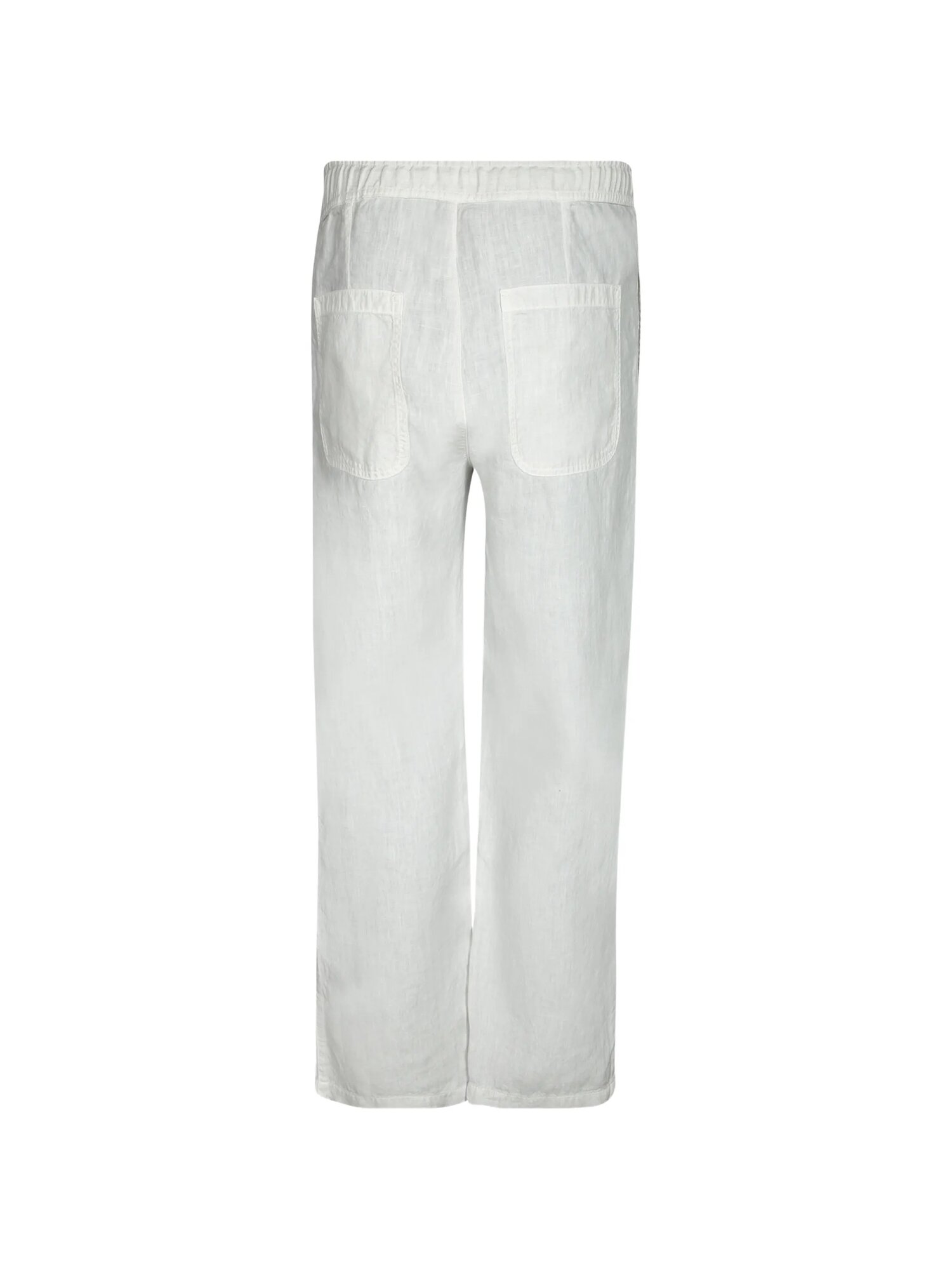 Брюки 120% LINO Drawstring-waist trousers, размер 48, бежевый/белый — фото 1