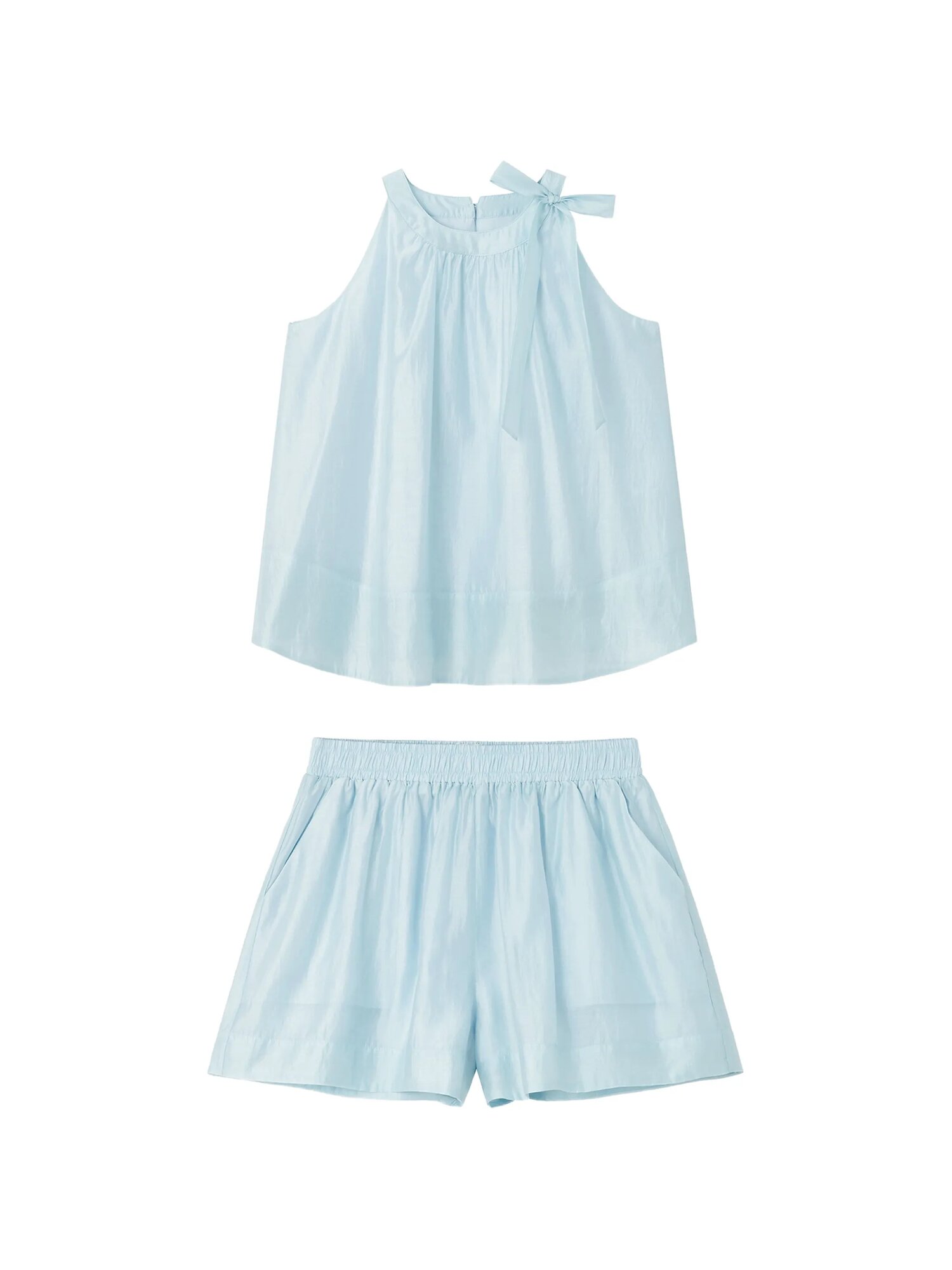 Блуза Bow-detail sleeveless blouse and shorts set