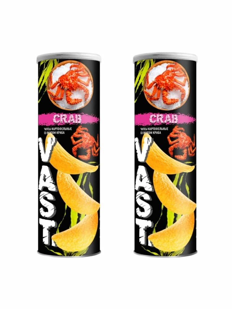 Vast Чипсы краб, 160 г, 2 шт