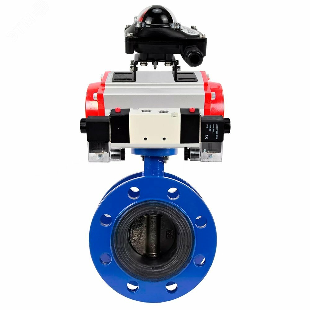 Затвор DN.ru GGG40-304-EPDM-2W-F-H Ду100 Ру16, с пн. прив. SA-140, пн. распр. PND1-T08-220VAC NAMUR, БКВ LSB-210