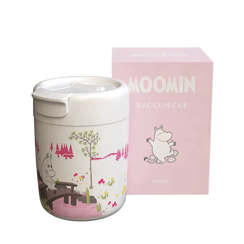 Moomin светло-розовая мостик ожидания 300 мл нержавеющая стальная термос-чашка