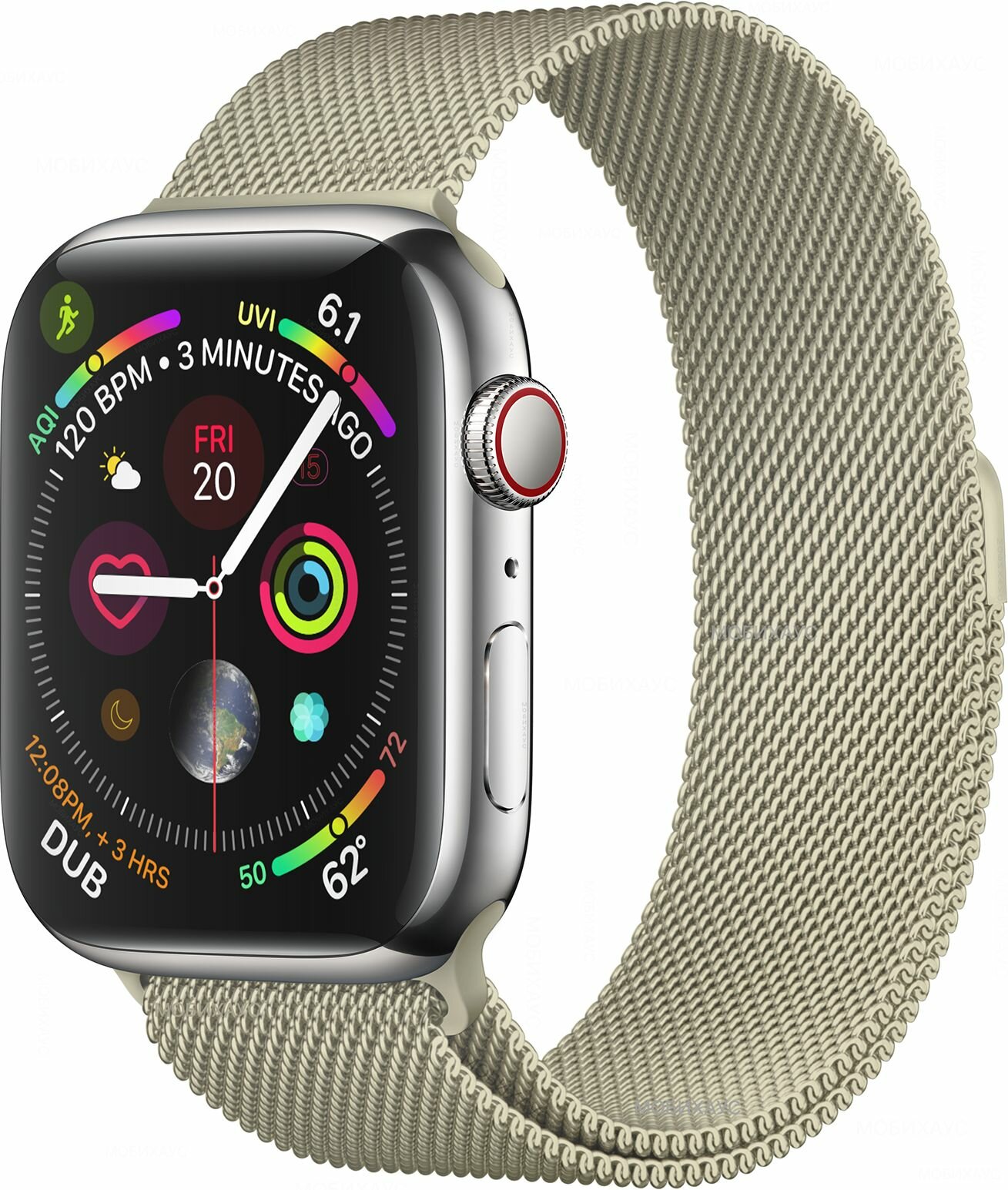 Ремешок для Apple Watch 38/40/41/42 mm, миланская петля металлический, цвет Светло-песочный (светло-серый), браслет на смарт-часы Эпл Вотч для iWatch Series 11 10 9 8 7 6 SE 3 SE 2 SE совместимый