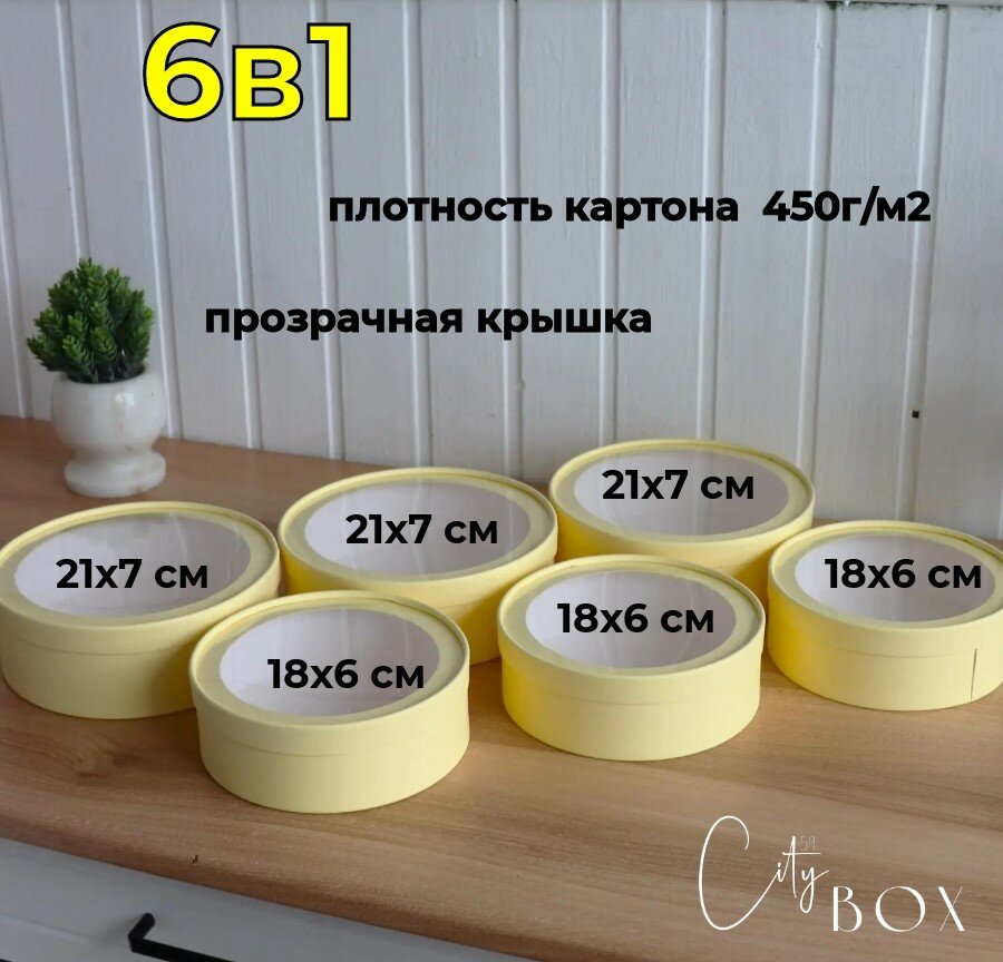 6в1 с прозрачной крышкой светло-жёлтый