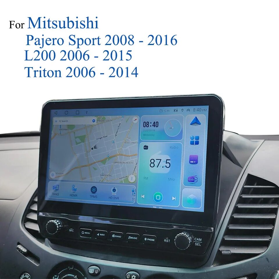 Android 14.0 10" GPS автомагнитола для Mitsubishi Pajero Sport L200 2008-2016 (8G 12