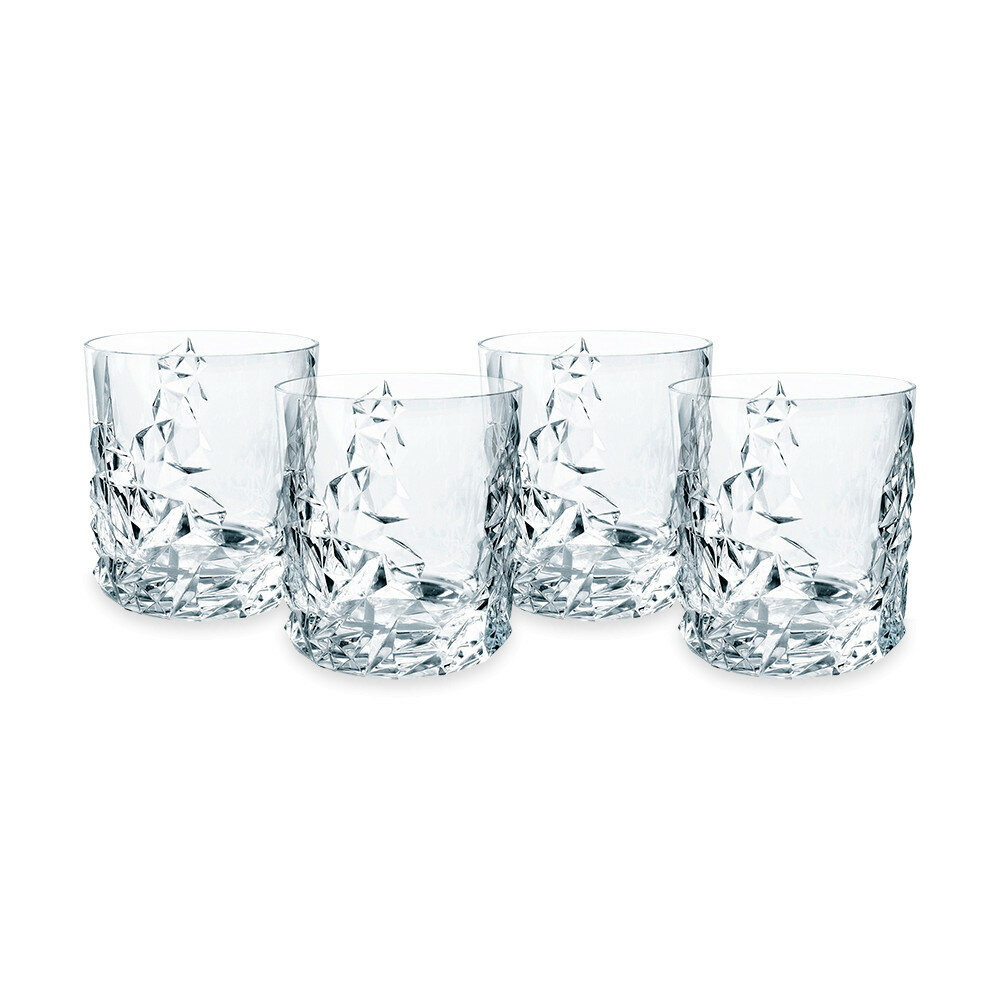 Набор из 4-х стаканов для виски, 365 мл, хрустальное стекло N101968 Sculpture