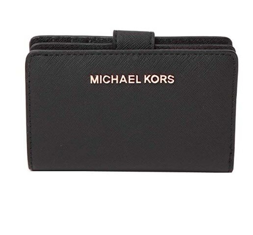 Кошелек MICHAEL KORS, фактура перфорированная, черный — фото 1
