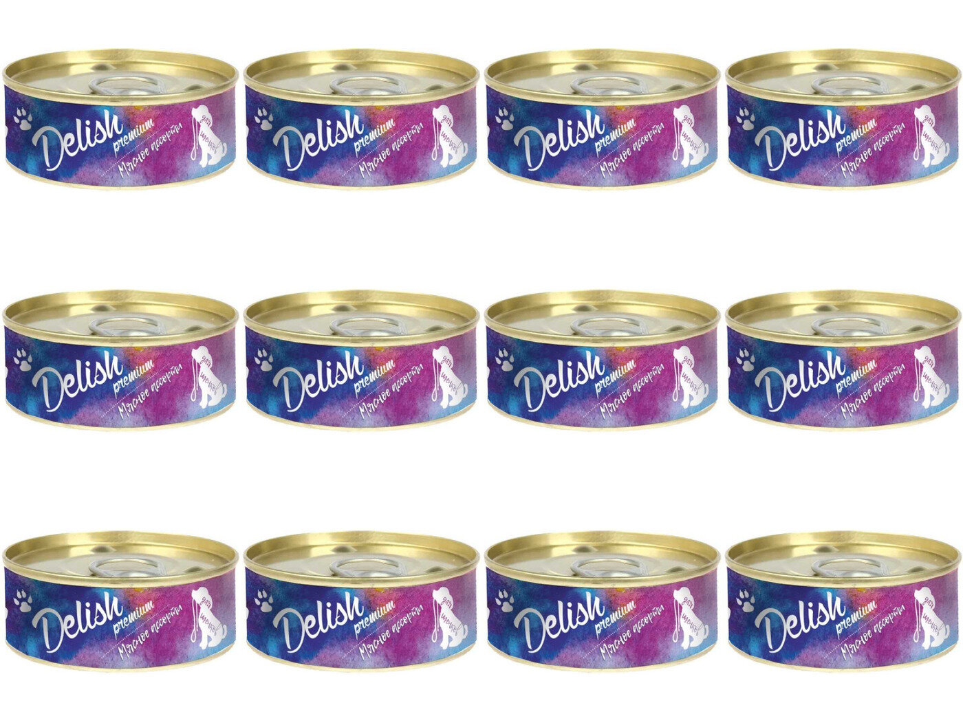 Влажный корм Delish premium для щенков мясное ассорти 12*100 гр