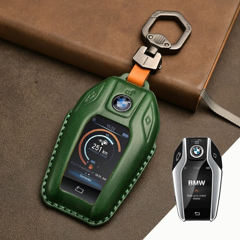 Чехол кожаный для смарт ключа BMW с экраном