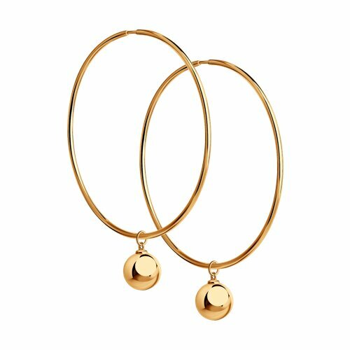 Серьги, серебро, 925 проба, золочение